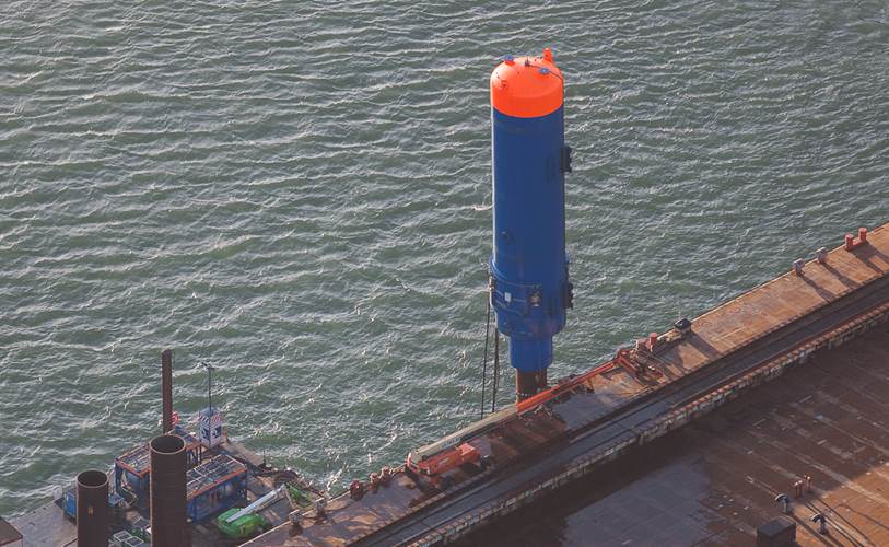 BLUE Hammer Driving Piles In Quietly | Offshore Wind