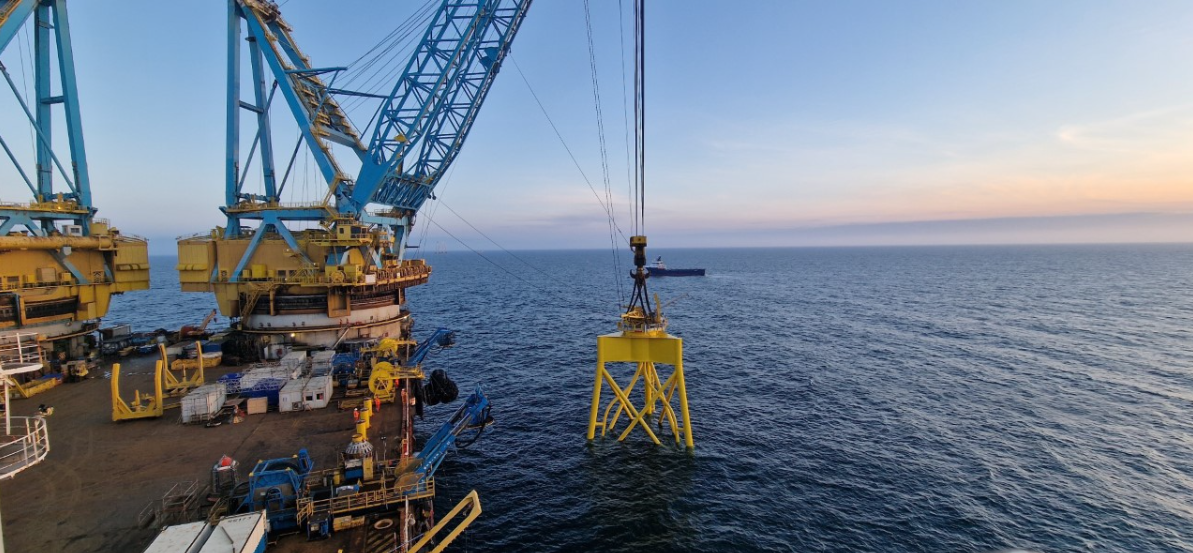 Deepest Ever Fixed-Bottom Wind Turbine Foundation Stands Offshore ...